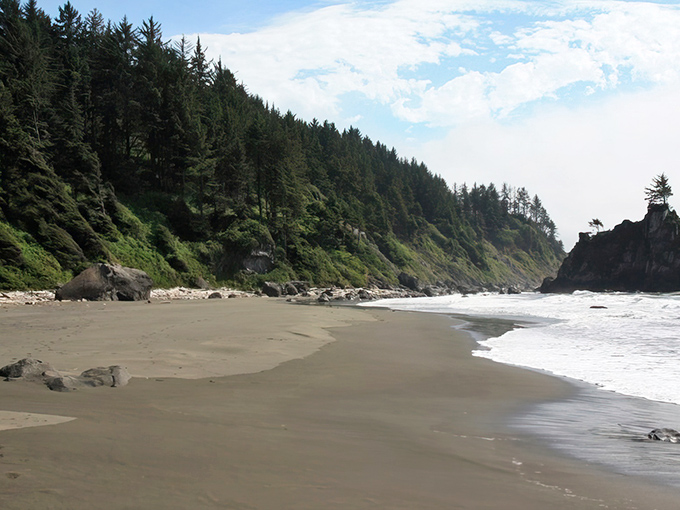 The perfect hideaway! Towering trees stand guard over this secluded stretch of paradise near Klamath.