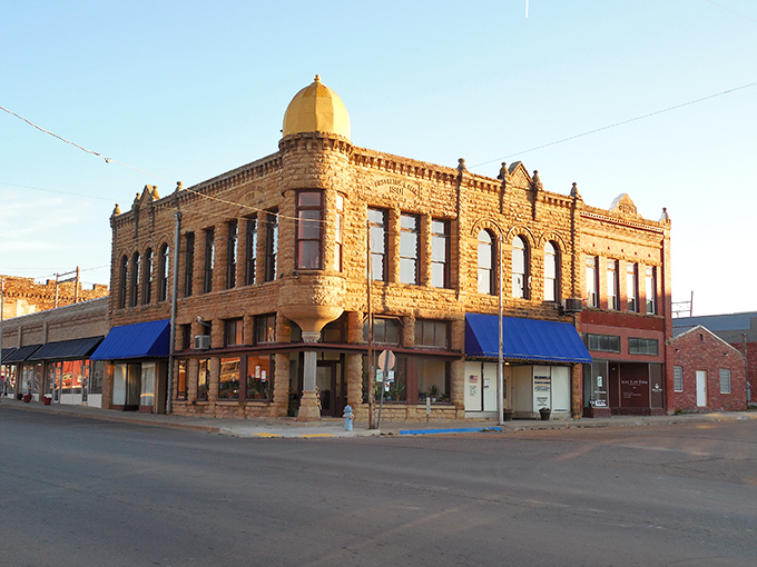 Golden hour transforms Holdenville's downtown into a Norman Rockwell painting come alive.