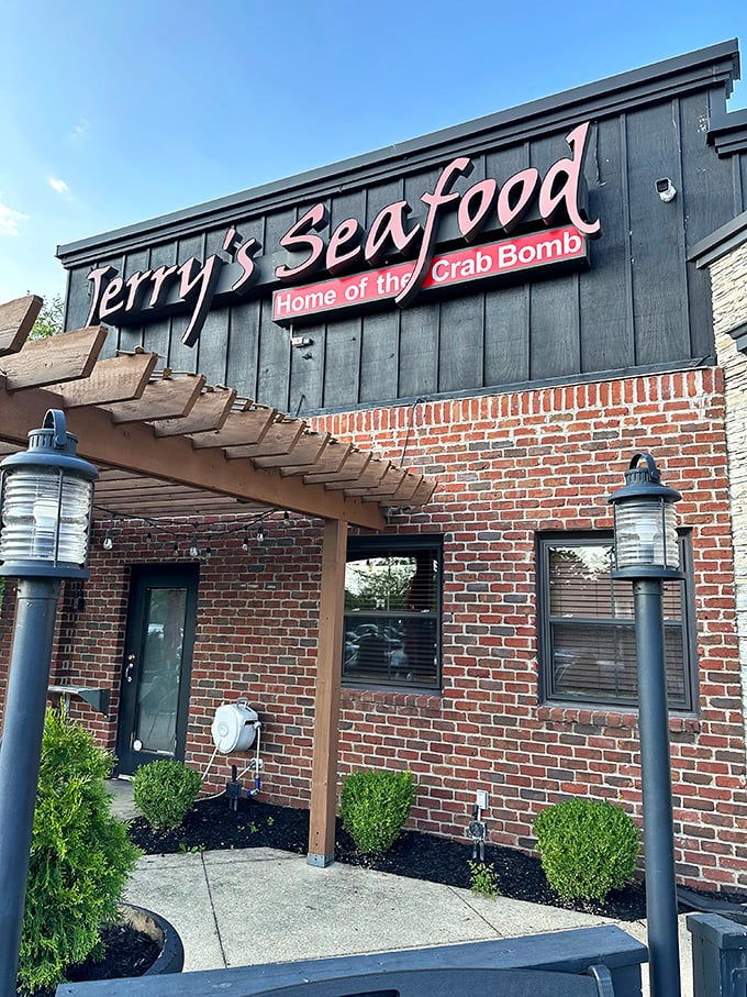 That sign says it all: "Home of the Crab Bomb." Like finding the entrance to a seafood speakeasy where the password is "more Old Bay, please."