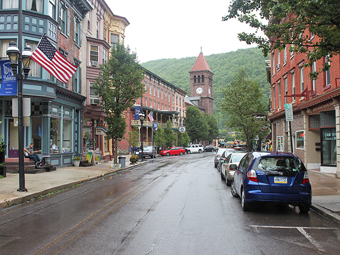 Those brick buildings and mountain backdrop make every corner look like a movie set waiting to happen.