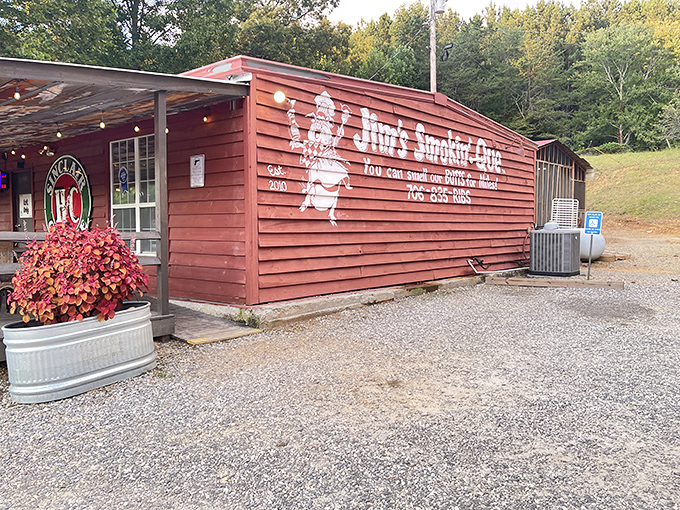 No fancy frills needed when the smoke speaks for itself. Just a humble shack creating barbecue memories one platter at a time.
