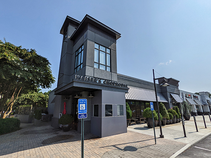 Kaiser's Chophouse: "Architectural statement or temple of beef? This striking corner entrance has welcomed carnivores seeking steak nirvana since day one."