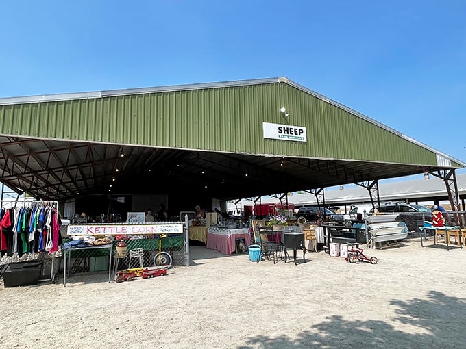 The "Sheep" shed at Kane County Flea Market&mdash;where one person's castoffs become another's conversation pieces for decades to come.