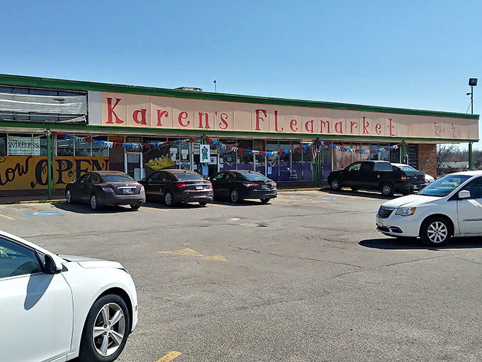 That classic flea market facade promises adventures in bargain hunting that would make any deal-seeker smile.