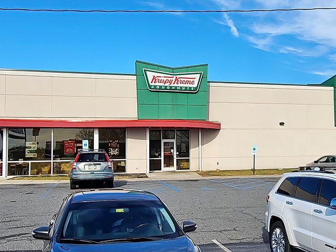 Parking lot paradise! Nothing beats the anticipation of walking through those doors when the fresh batch has just arrived.