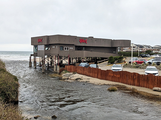 Dining on stilts! Kyllo's hovers above Siletz Bay like a seafood treehouse with waves lapping beneath your feet.