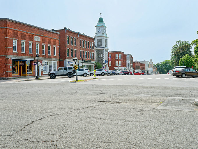Classic New England at its finest: red brick buildings, wide streets, and a clock tower that's been keeping time since your grandparents were kids.
