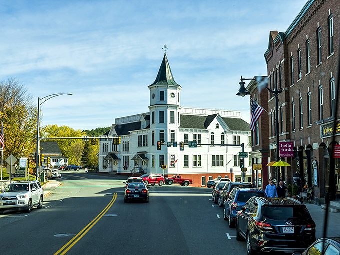 This downtown corridor whispers stories of simpler times, when every storefront held a neighbor's dream and handshake deals.