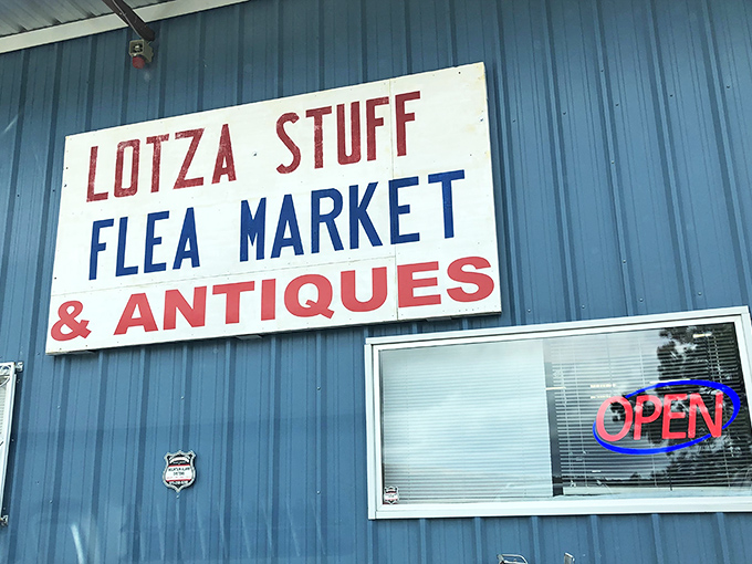 That vintage sign says it all! Lotza Stuff is where your grandmother's attic meets a museum of everyday Americana.