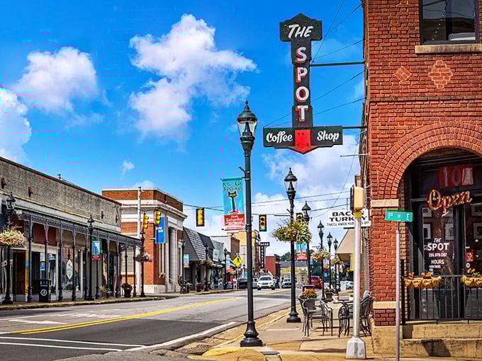 Downtown Mentone feels like stepping into a Norman Rockwell painting come to life.