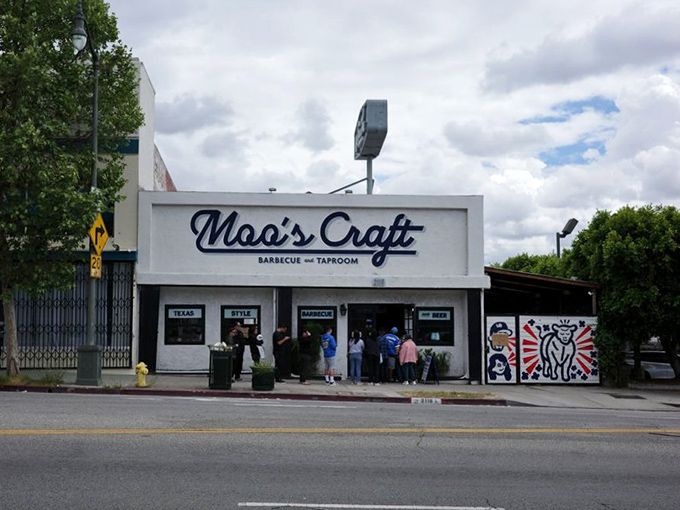 The line forms early at Moo's! When barbecue fans queue up before opening, you know smoky greatness awaits.