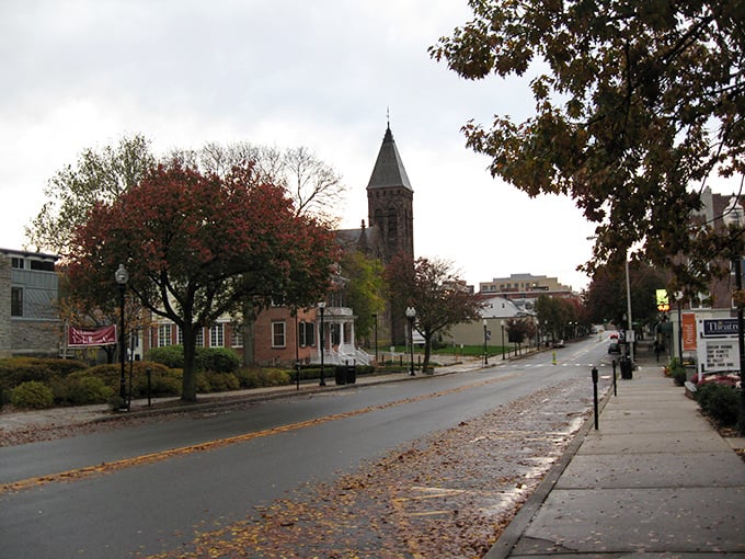 Fall colors frame Morristown's historic buildings, where Revolutionary history meets modern retirement living at a perfect pace.