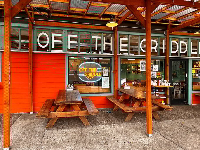 When your diner looks this good from the outside, you know the pancakes inside are worth the wait. 