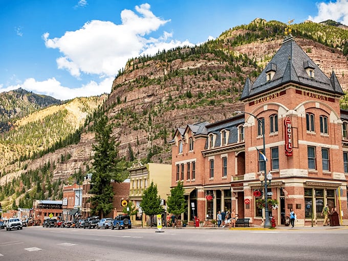 Victorian charm meets mountain majesty on Ouray's historic main street, where every building tells a story.