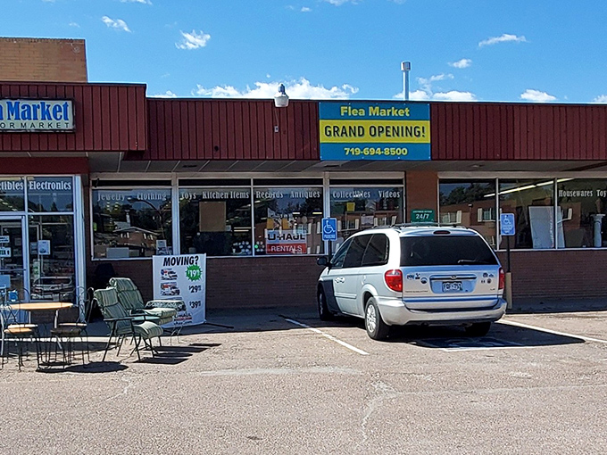 That "Grand Opening" sign promises fresh finds and friendly faces in this cozy Colorado Springs gem.