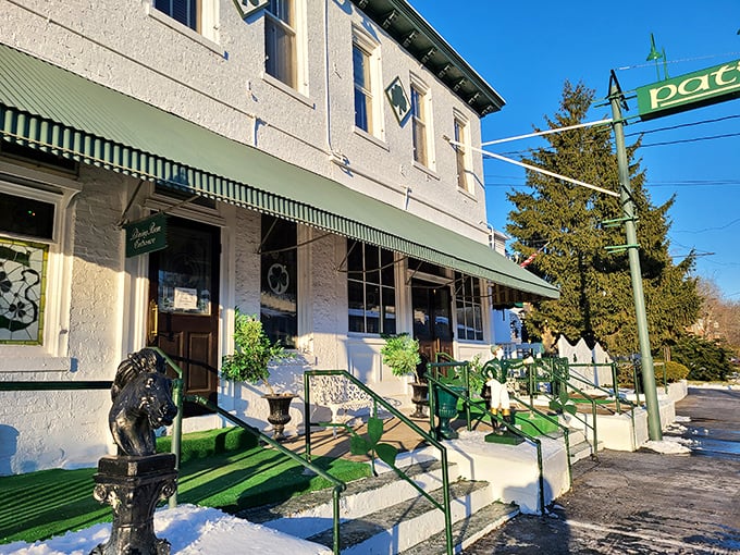 Winter can't dim the warmth radiating from this beloved neighborhood steakhouse's welcoming entrance.