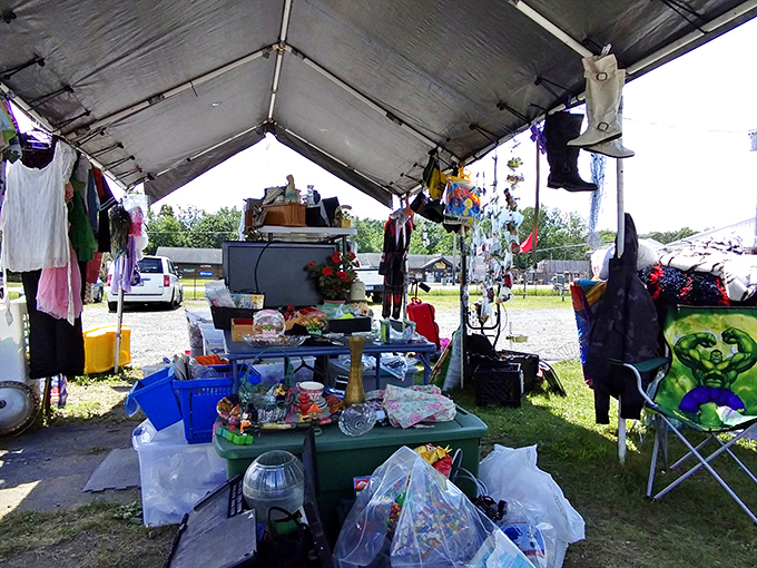 Under this tent lies a wonderland where one person's clutter becomes another's cherished discovery.