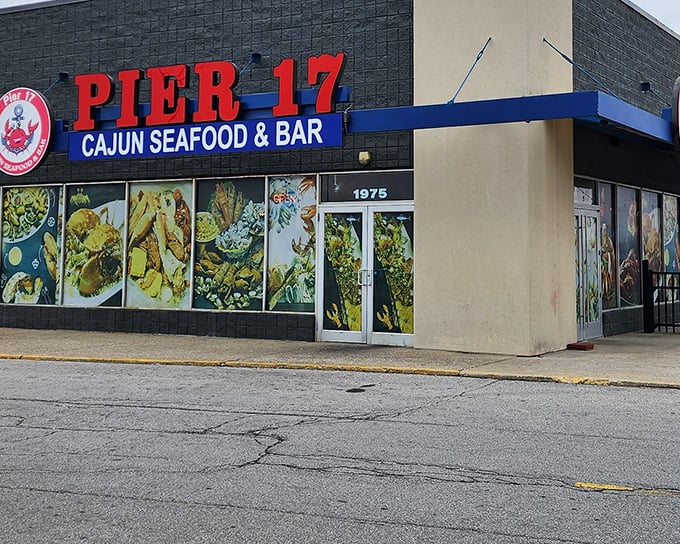Pier 17's colorful storefront promises seafood treasures inside &ndash; like finding New Orleans hiding in plain sight in Louisville.