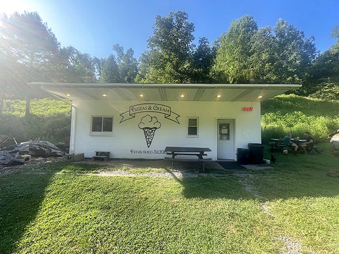 Don't judge a pizzeria by its humble exterior; great flavors often come from unexpected places.