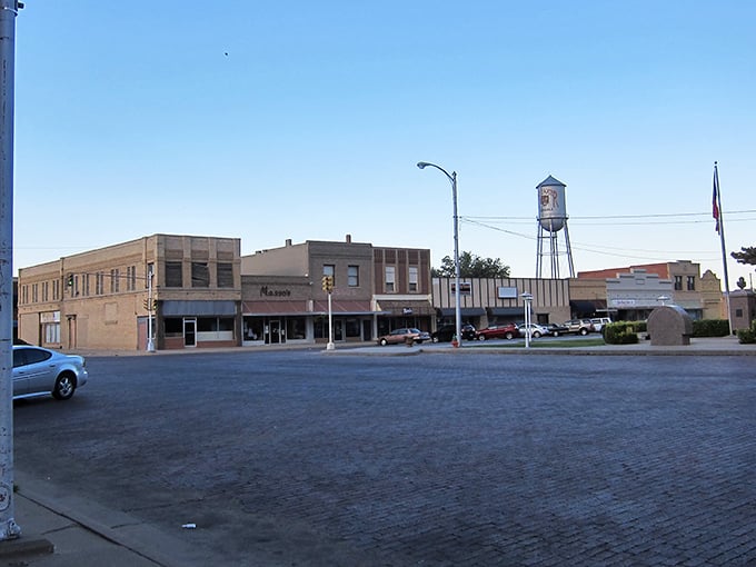 Plainview's iconic water tower stands sentinel over historic buildings that have witnessed generations of Texas life unfold.