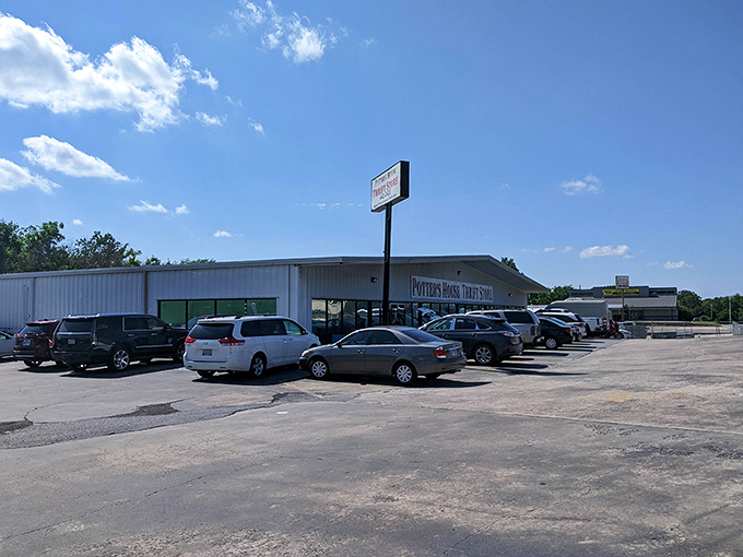 The packed parking lot tells the story - this thrift paradise draws bargain seekers like bees to honey.
