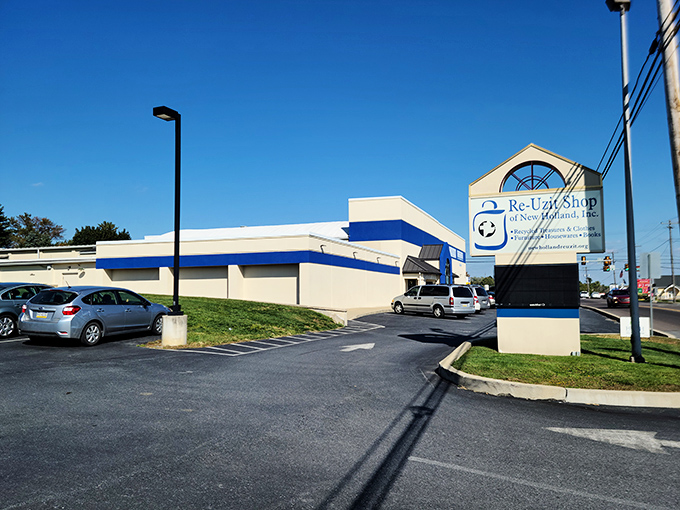 A thrifter's paradise hiding in plain sight&mdash;Re-Uzit's modest exterior belies the treasures waiting inside.