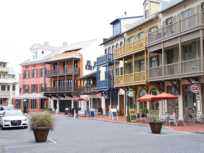 Cobblestone dreams! Rosemary Beach's rainbow row of balconied beauties creates the perfect backdrop for that "I'm definitely not in Kansas anymore" vacation selfie.