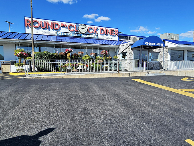 Classic diner architecture meets modern convenience, where chrome dreams and comfort food collide beautifully.