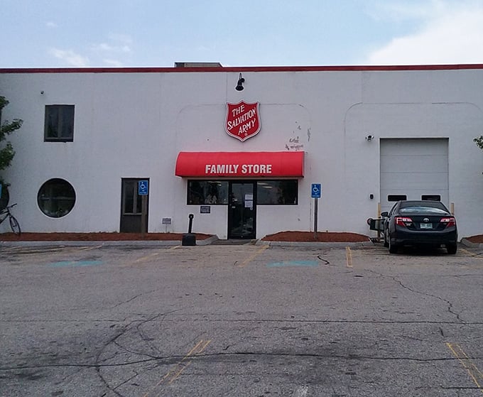 Don't judge this thrift store by its cover! Behind that simple red awning lies a wonderland of secondhand treasures.