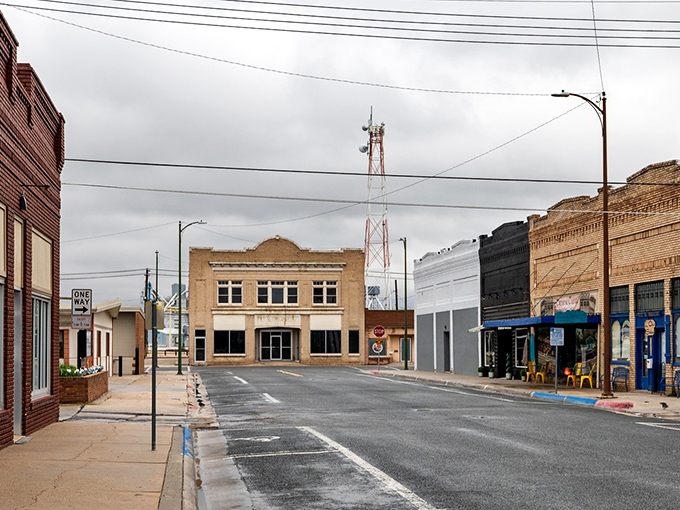 These classic storefronts whisper stories of simpler times when fair prices were a point of pride.