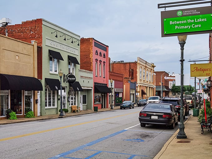 Classic storefronts line the street like old friends, each one promising affordable treasures and genuine hospitality.
