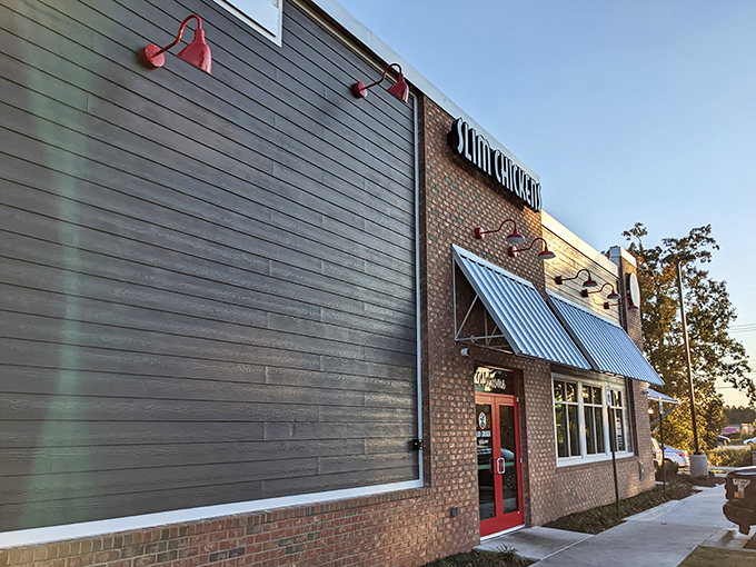 That distinctive roofline isn't just for show - it's sheltering some seriously good fried chicken inside this Columbia favorite.