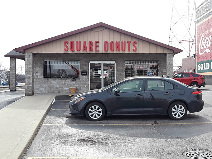 This unassuming stone building houses Indiana's geometric donut revolution. Square pegs in round holes? Not here &ndash; everything fits just right.
