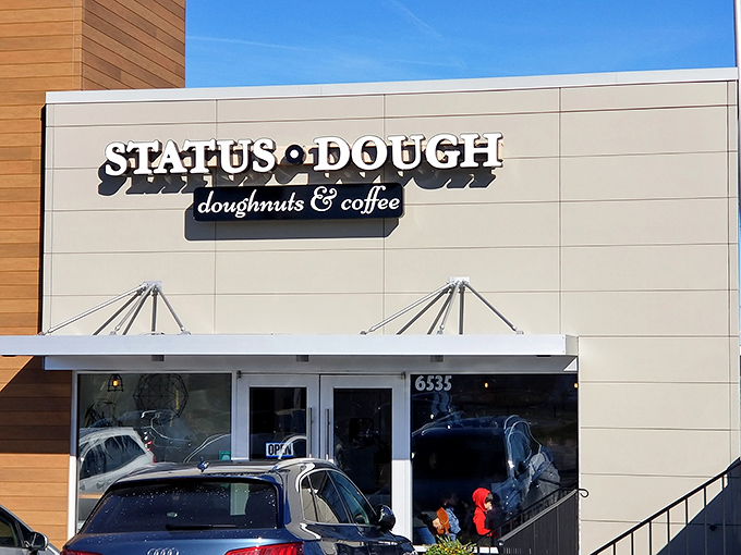 Clean lines and big windows invite you inside for handcrafted donuts that taste like happiness.