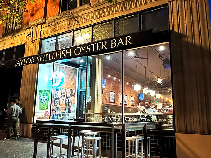Inside Taylor Shellfish, industrial chic meets oceanic bliss where every shucked oyster tells a story.