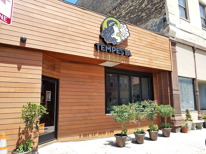 Modern meets traditional at Tempesta. That wooden exterior is like a treasure chest guarding delicious sandwich gold.