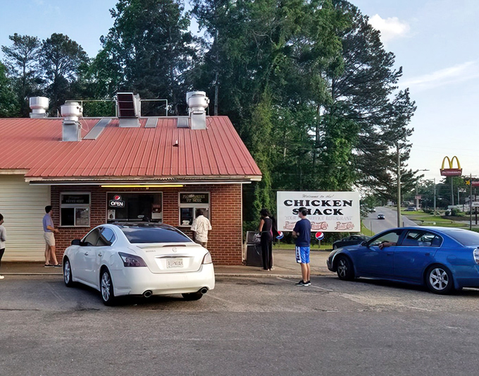 A line of cars at the drive-thru tells you everything you need to know - this chicken is worth waiting for!