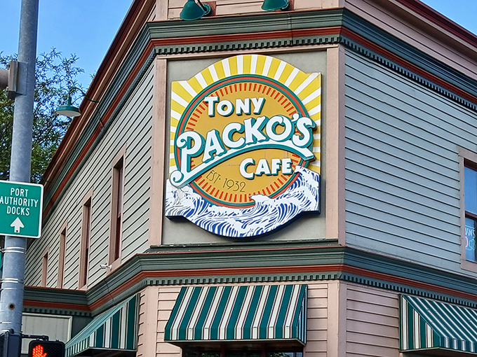 Tony Packo's iconic sign beckons like a lighthouse for hungry souls seeking authentic Hungarian comfort.