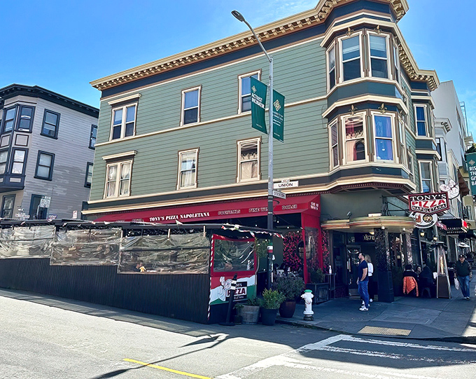 A slice of San Francisco history in North Beach. Tony's green Victorian building houses pizza treasures worth the wait.