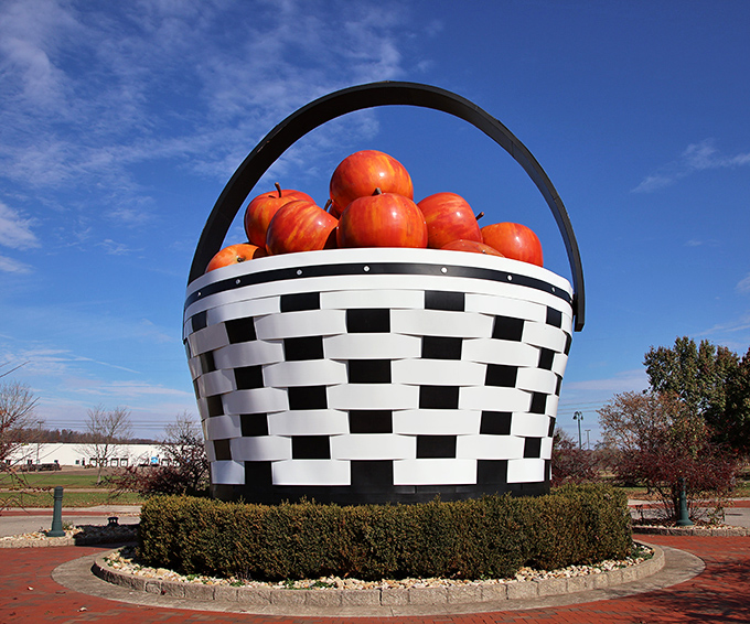 This enormous woven wonder makes regular picnic baskets look like dollhouse furniture. Those apples aren't small either!