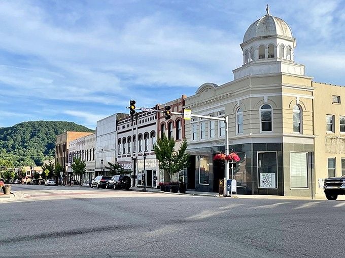 That stunning domed building watches over Main Street like a friendly guardian keeping the town's architectural heritage alive.