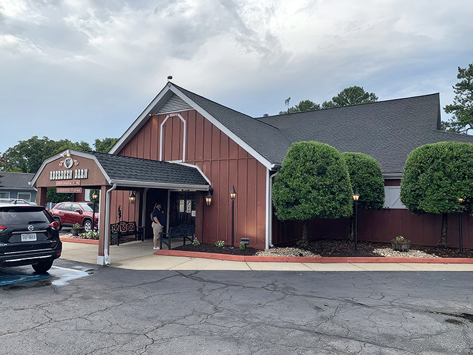 Don't judge this steakhouse by its humble barn appearance - the magic happens inside those doors.