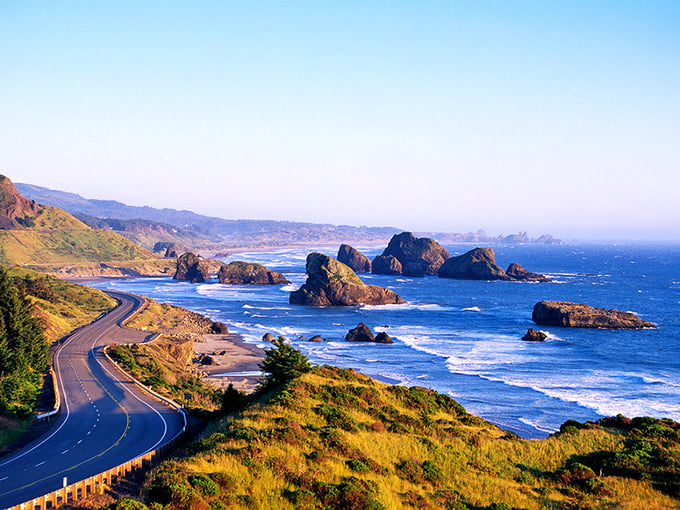 Mother Nature's masterclass in coastal geology. The highway hugs these dramatic shores like it was meant to be there all along.