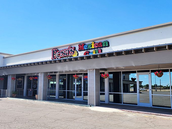 The Arizona sun highlights Rosa's cheerful storefront, a culinary lighthouse guiding flavor-seekers through the sea of chain restaurants.