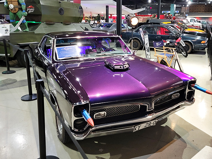 This purple 1967 Pontiac GTO from "XXX" gleams under perfect lighting. Detroit muscle meets Hollywood glamour in this scene-stealing beauty.