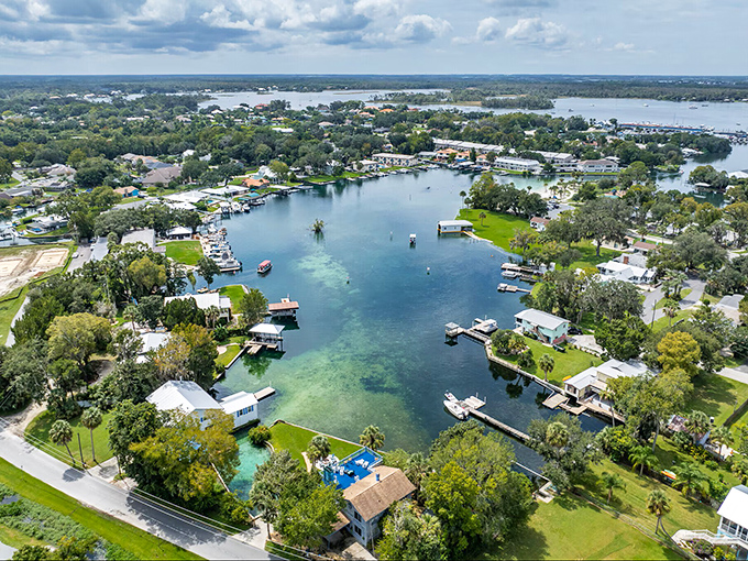 Nature's waterfront real estate showcase, where every home comes with its own slice of paradise and a standing invitation from the manatees.