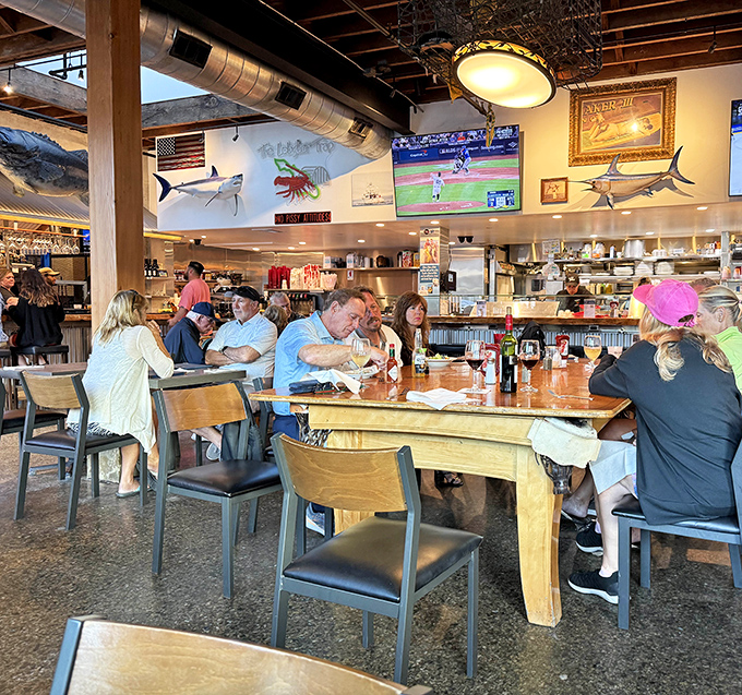 The bustling interior strikes that perfect balance between "island casual" and "serious about seafood." Those mounted fish? They're the ones that got away&mdash;unlike your appetite.