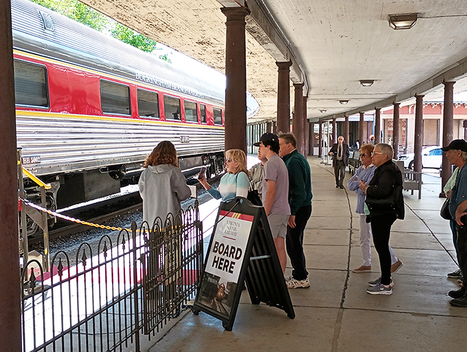 "All aboard!" The platform buzzes with that distinct pre-adventure electricity that no airport security line has ever managed to capture.