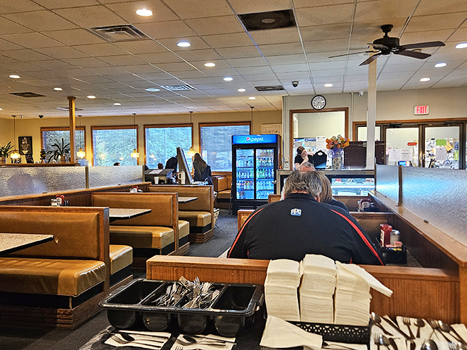 Classic booths and counter seating create that perfect diner geometry&mdash;where strangers become neighbors and calories don't count before noon.
