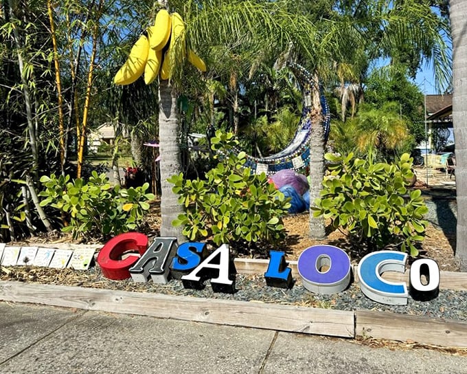 "Casa Loco" indeed! These mismatched letters are like the welcome mat that warns you: abandon conventional taste, all ye who enter here.